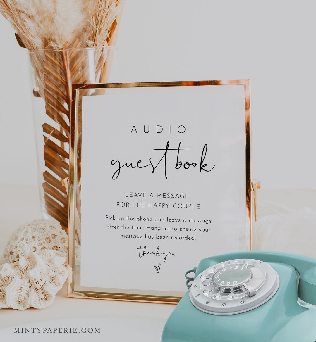 Audio Guest Book Sign, Telephone Guestbook, Leave a Message, Wedding ...