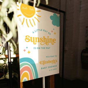 Baby Shower Welcome Sign, Editable Template, Little Ray of Sunshine ...