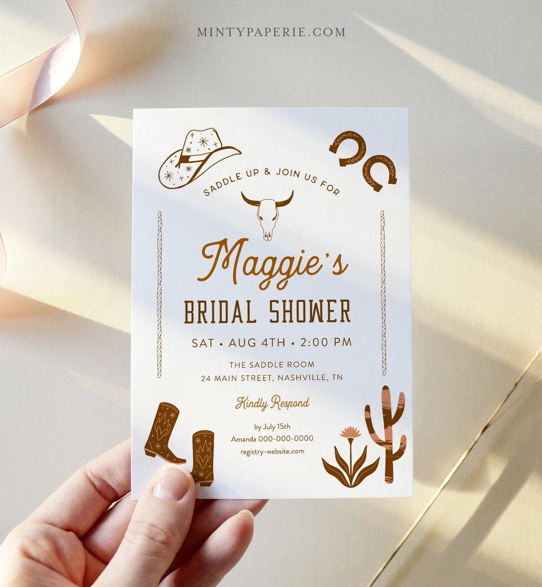 Western Bridal Shower Invitation, Rodeo Bridal Shower, Southwest Ranch ...