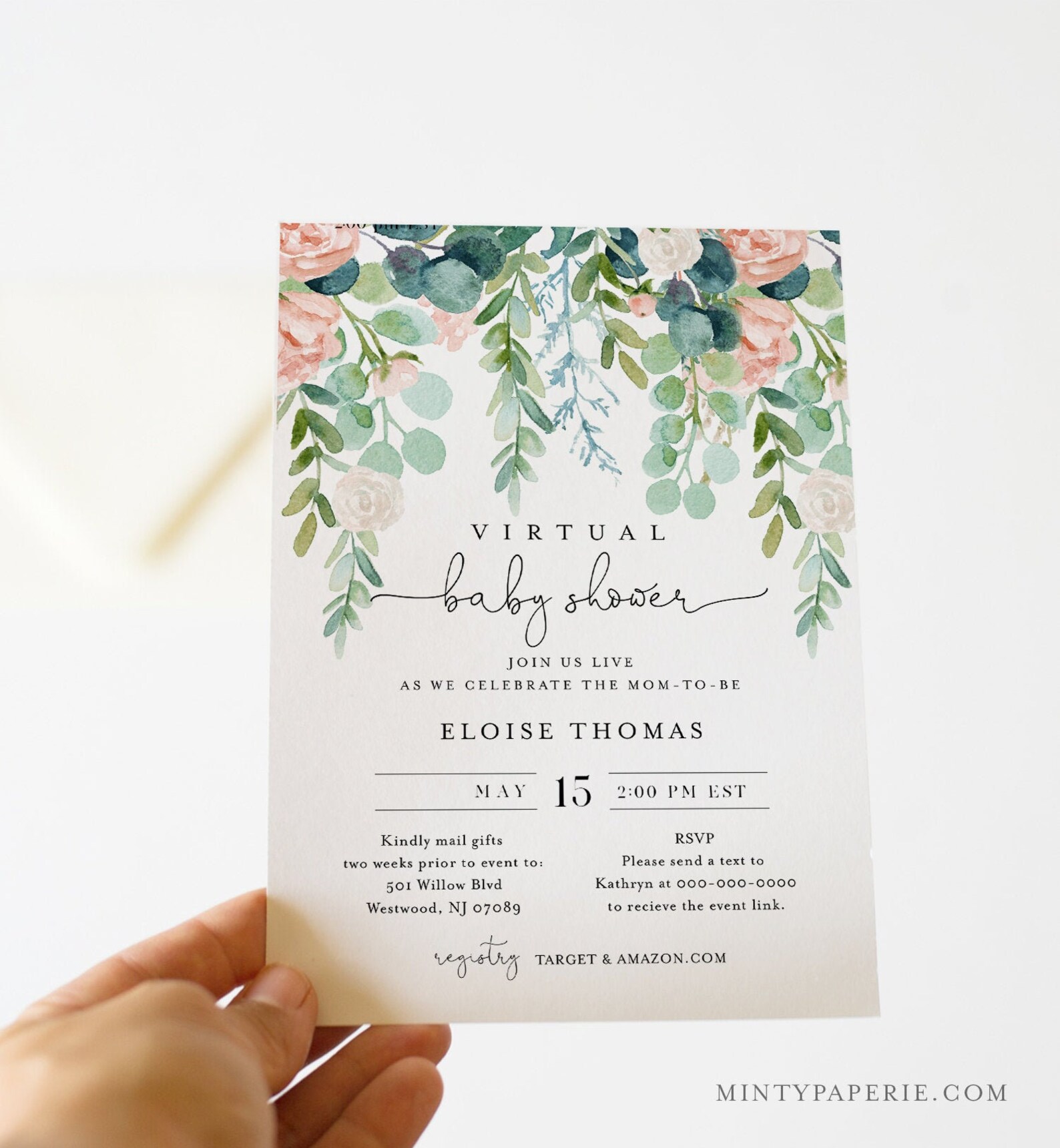 Virtual Baby Shower by Mail Template, Social Distancing Baby Shower ...