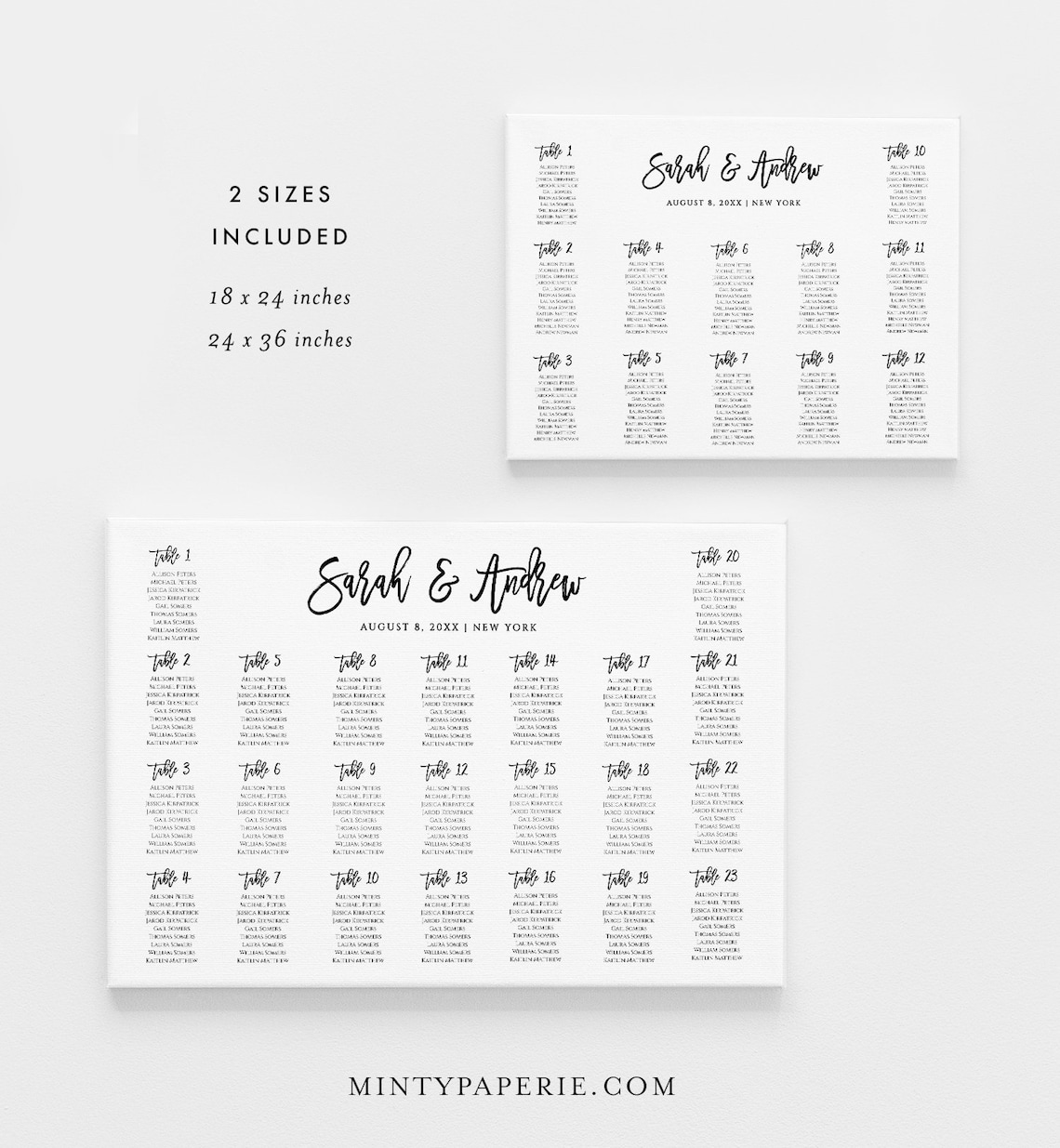 Seating Chart Template Printable Seating Plan Instant | Etsy