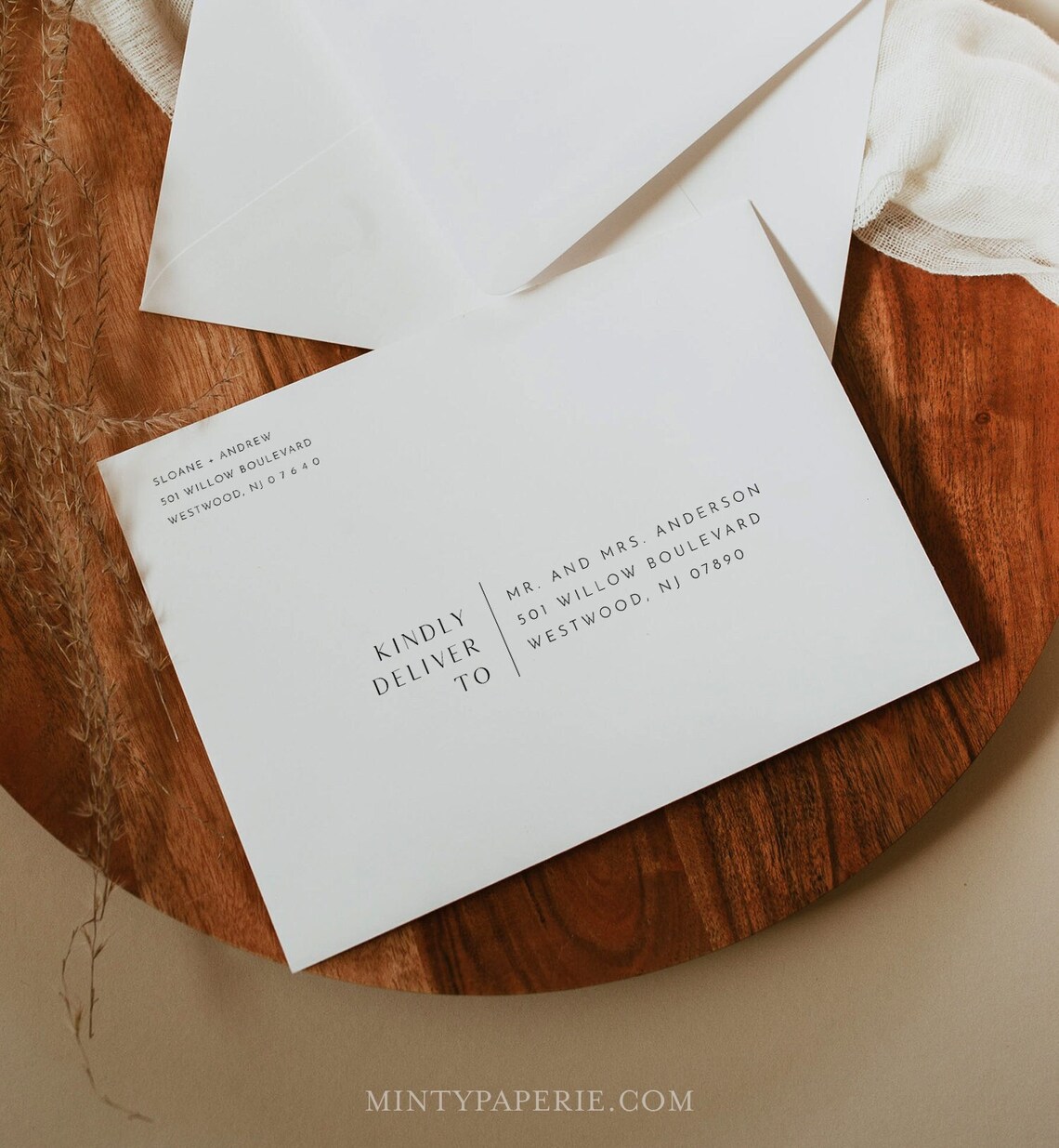 Modern Envelope Template, Printable Minimalist Address, Instant ...