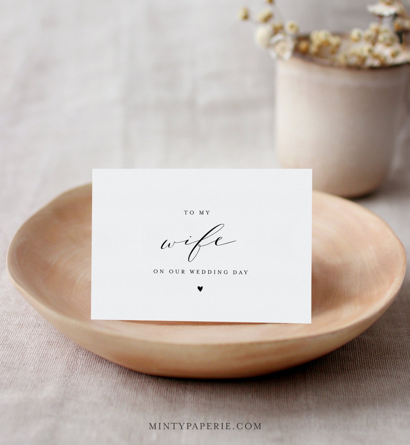 Minimalist Wedding Day Note, to My Groom / Bride on Our Wedding Day ...