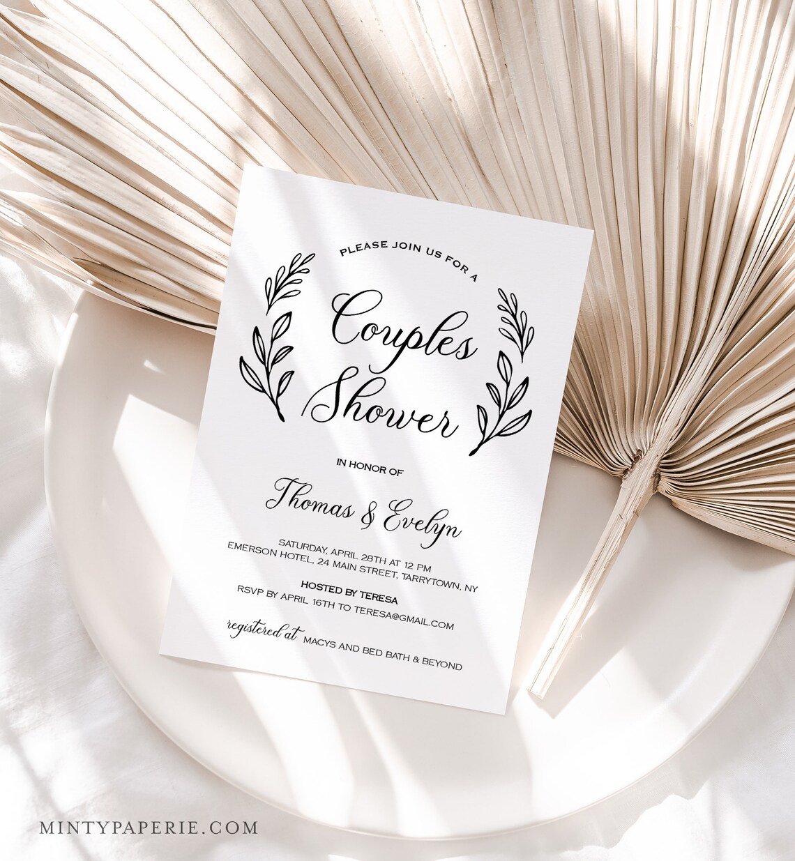 Couples Shower Invitation Template, Printable Wedding Shower Invite ...