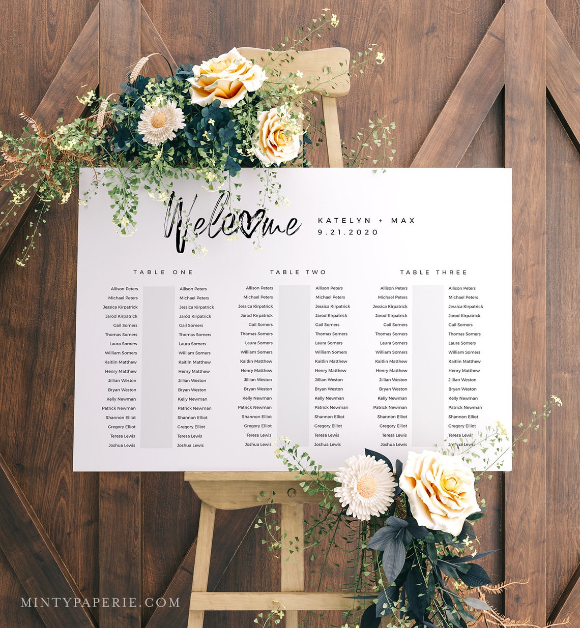 Banquet Seating Chart Template Wedding Seating Plan | Etsy