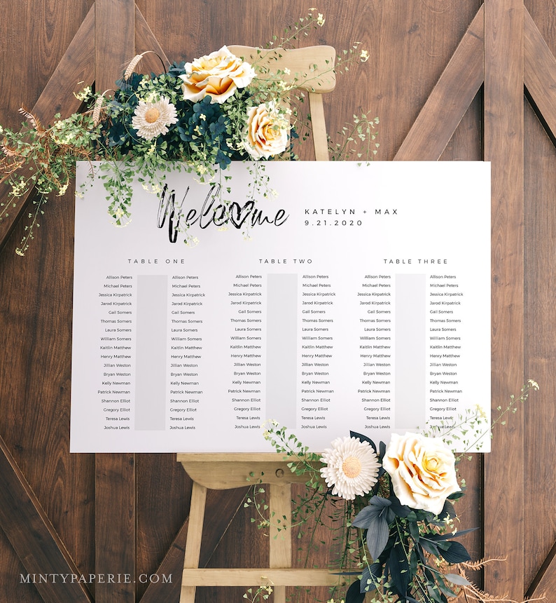 Banquet Seating Chart Template Wedding Seating Plan - Etsy