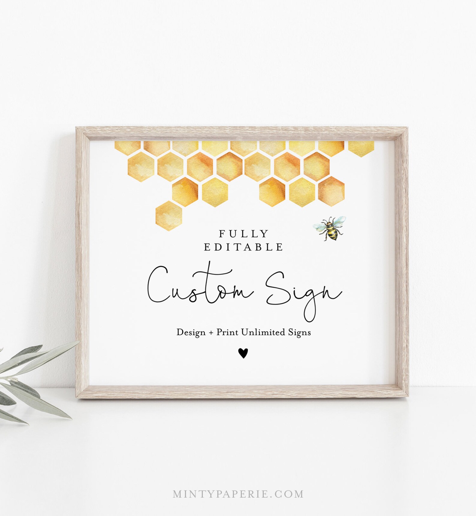 Honeycomb Custom Sign Template, Bumble Bee Wedding, Bridal Shower, Baby ...