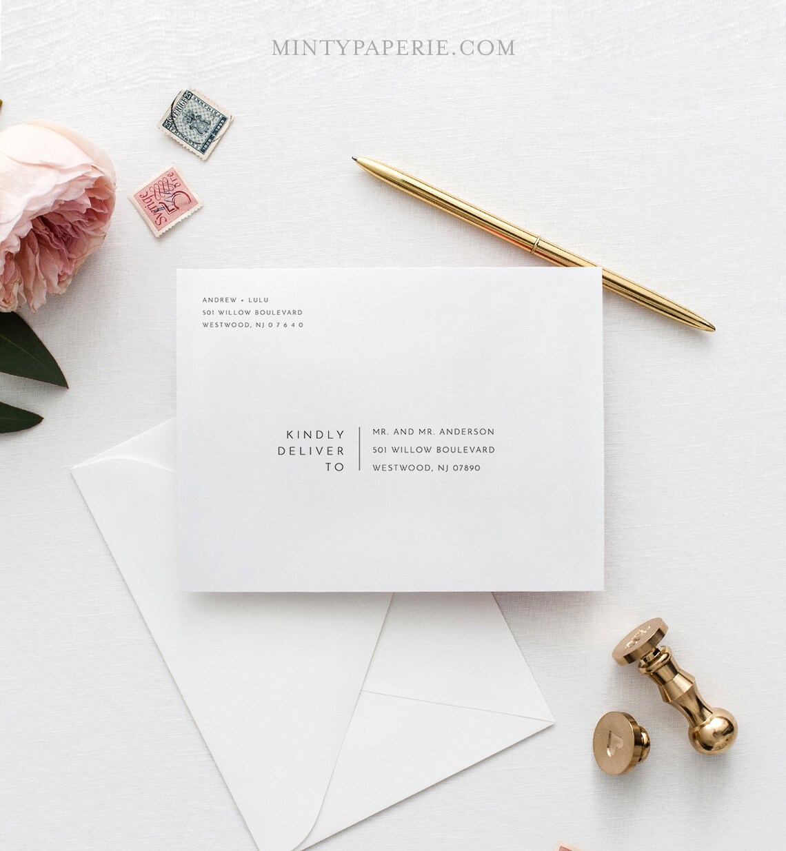 Minimalist Address Template, Wedding Envelope Printable, Instant ...