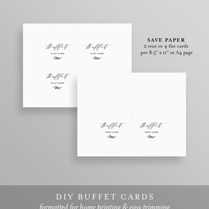 Buffet Card Template, Food Label, Wedding Buffet Printable, Instant ...