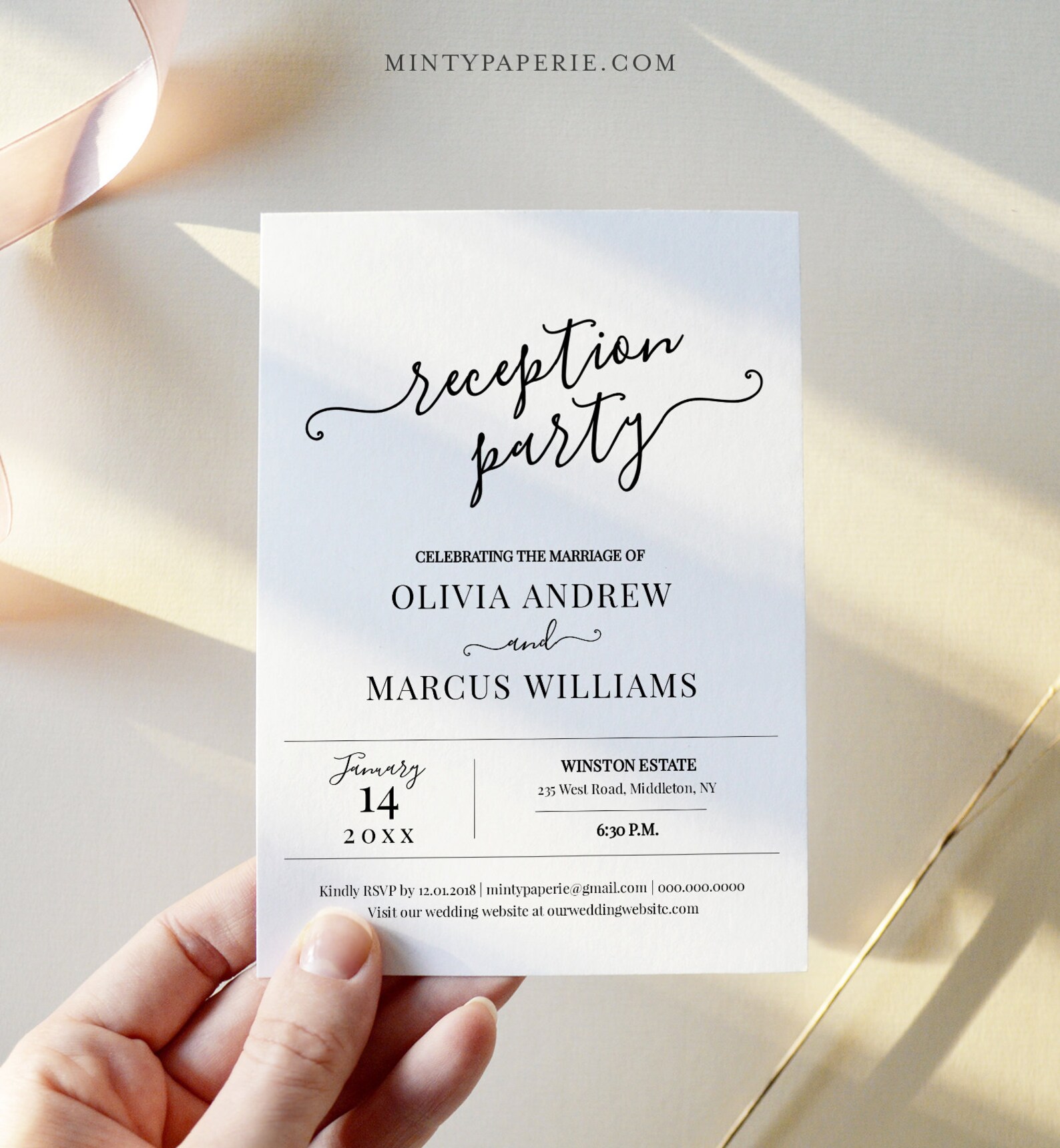 Wedding Reception Invitation Reception Party Printable - Etsy