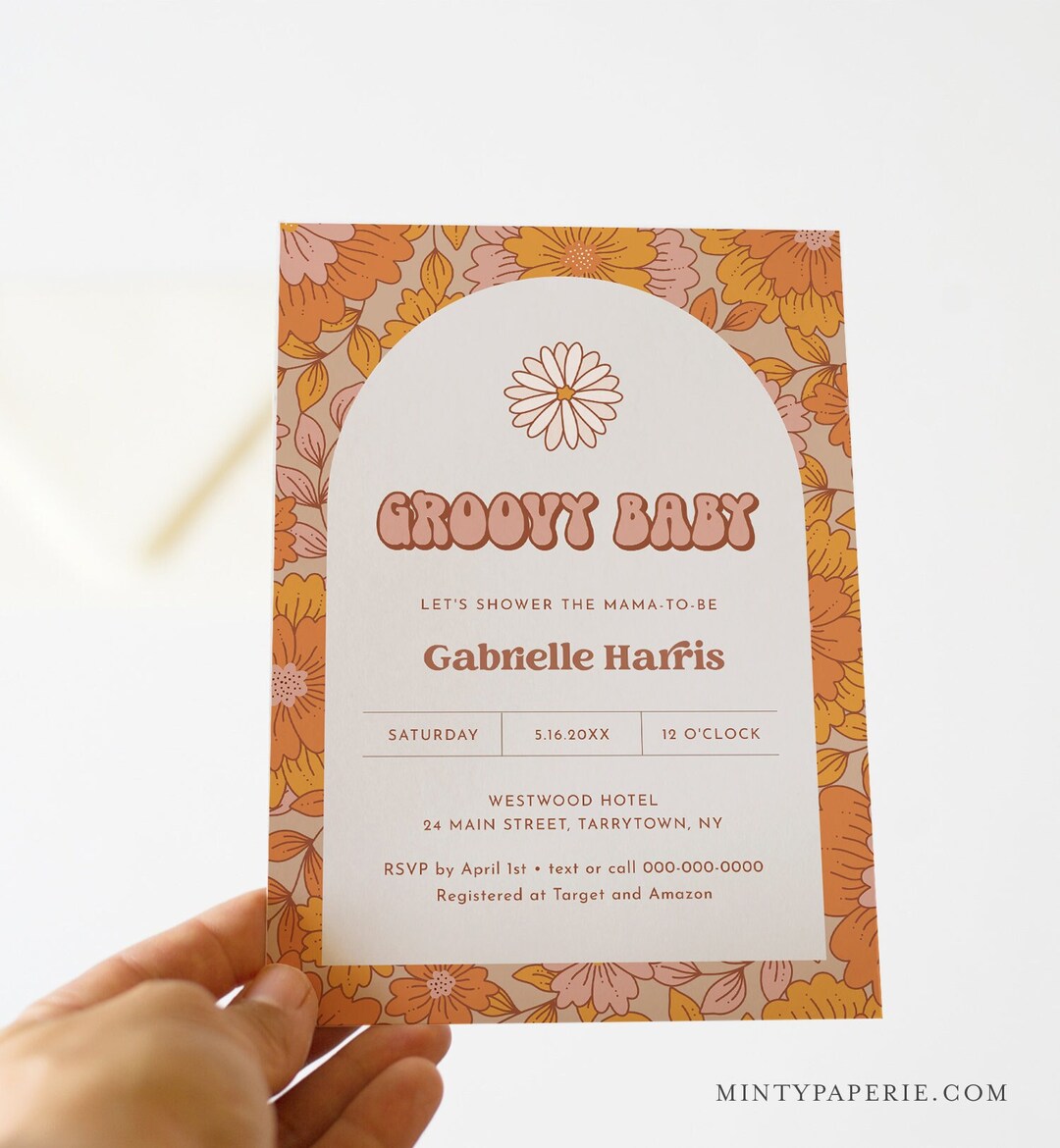 Groovy Baby Shower Invitation, Hippie, Retro, 70's Vibe Baby Shower ...