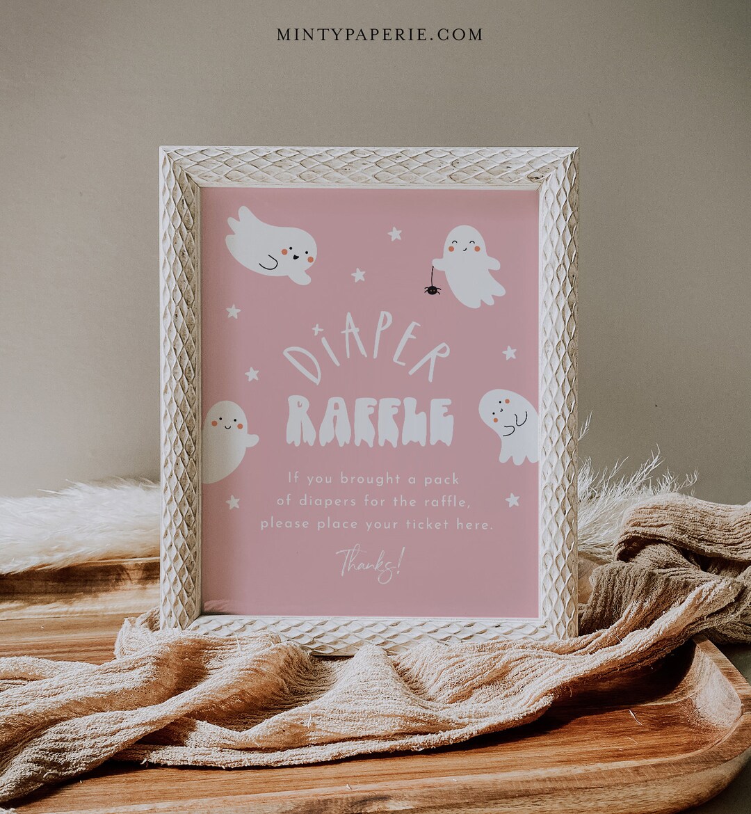 Halloween Diaper Raffle Game, Printable Girl Baby Shower Diaper Raffle ...