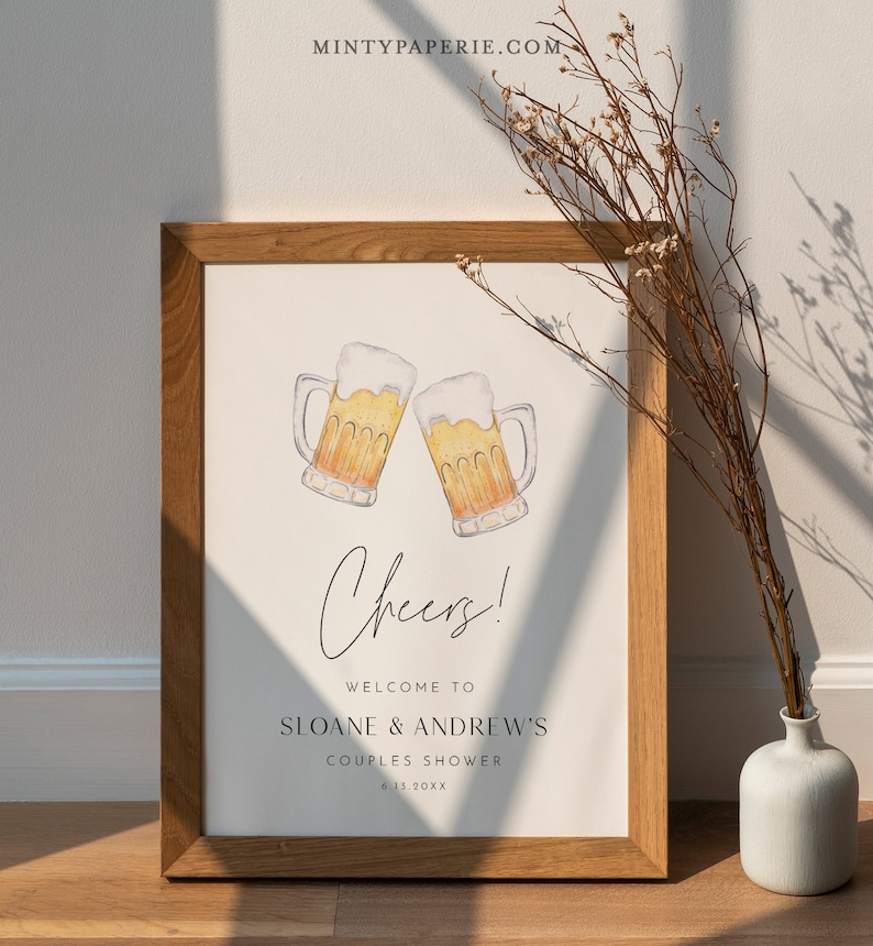 Beer Welcome Sign, Brews Before I Do Bridal Shower, Couples Shower ...