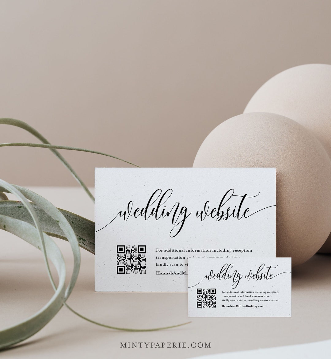 Wedding Website Card, QR Code Wedding Details Insert, Online RSVP, 100% ...