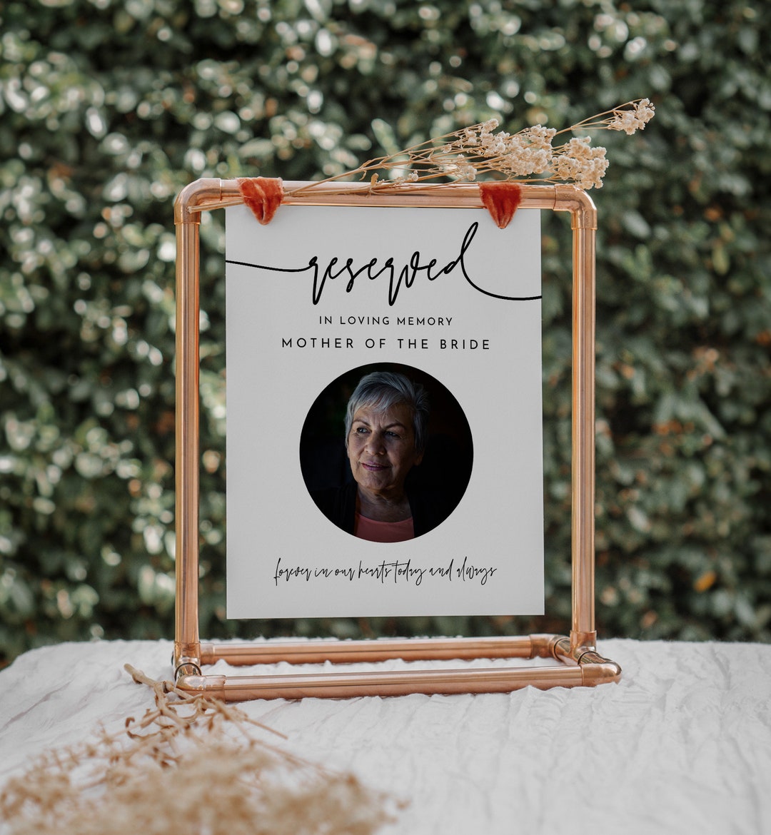 Reserved Seating, in Loving Memory Sign, Minimalist Wedding Memorial ...