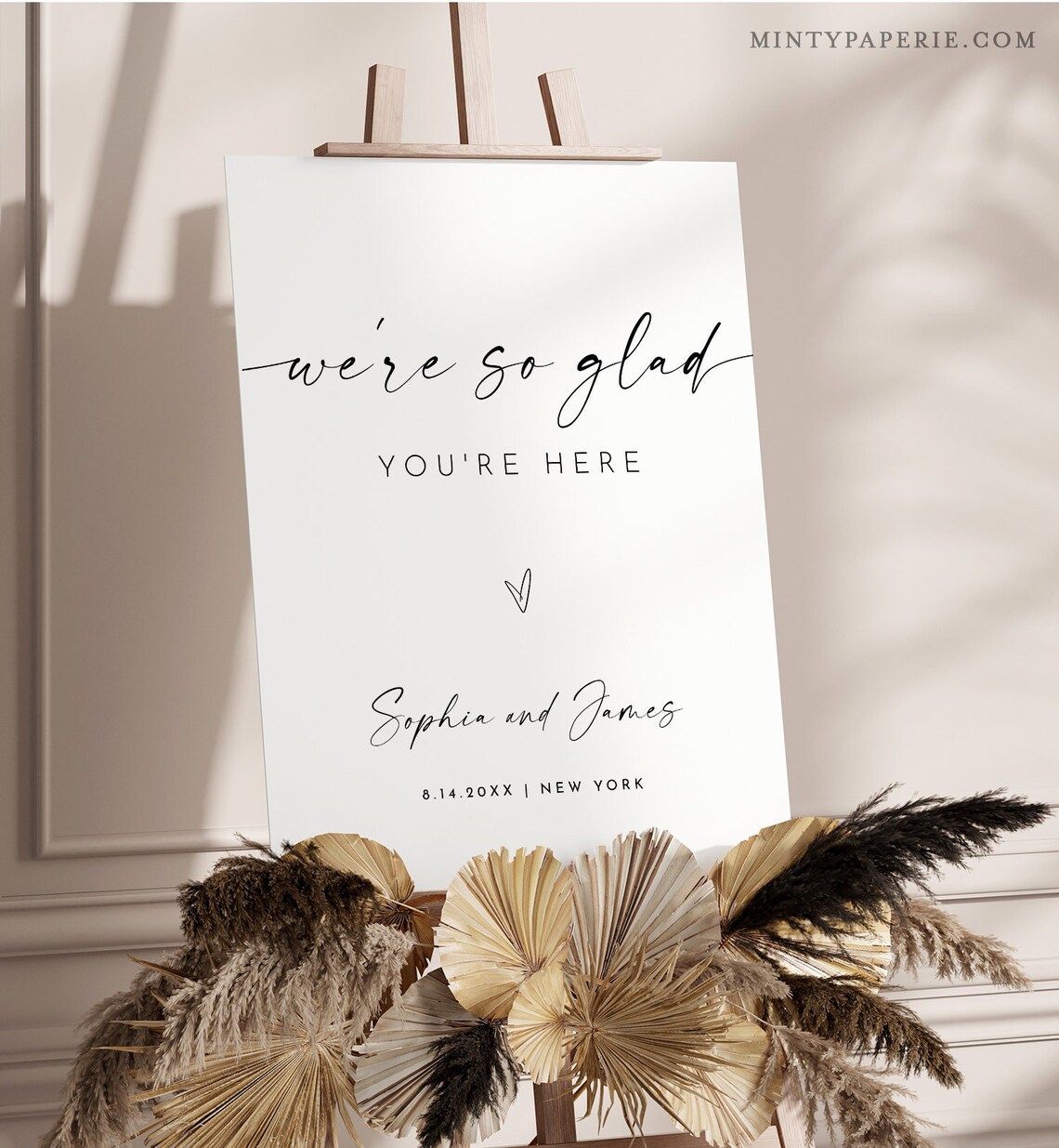 Modern Welcome Sign, We're so Glad You're Here, Minimalist Wedding ...
