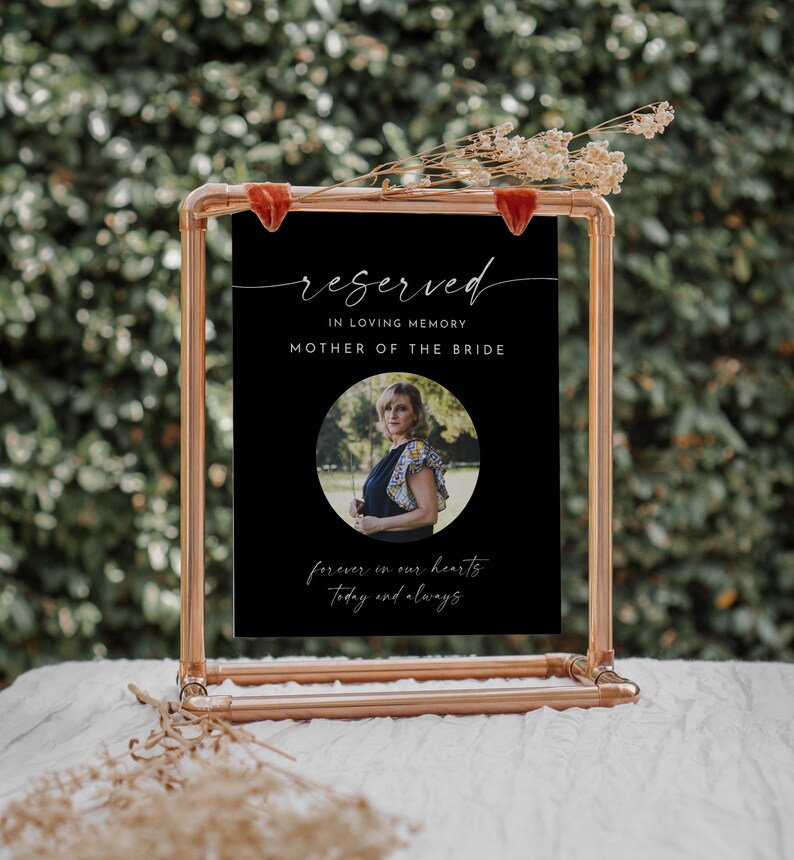 Reserved Seating, in Loving Memory Sign, Minimalist Wedding Memorial ...