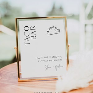 Taco Bar Sign, Modern Wedding Taco Table Sign, Fiesta Taco Bridal ...