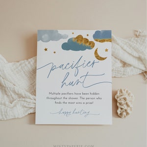 Baby Pacifier Hunt Game, Twinkle Little Star Baby Shower Game, Pacifier ...