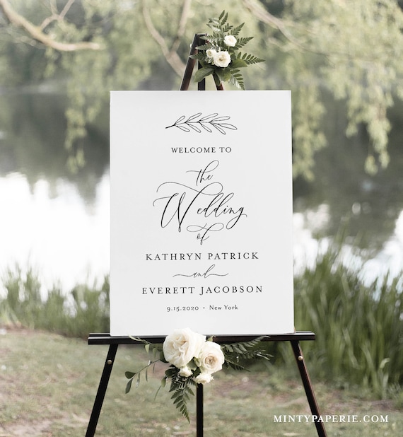 Calligraphy Wedding Welcome Sign Printable Minimalist Bridal - Etsy