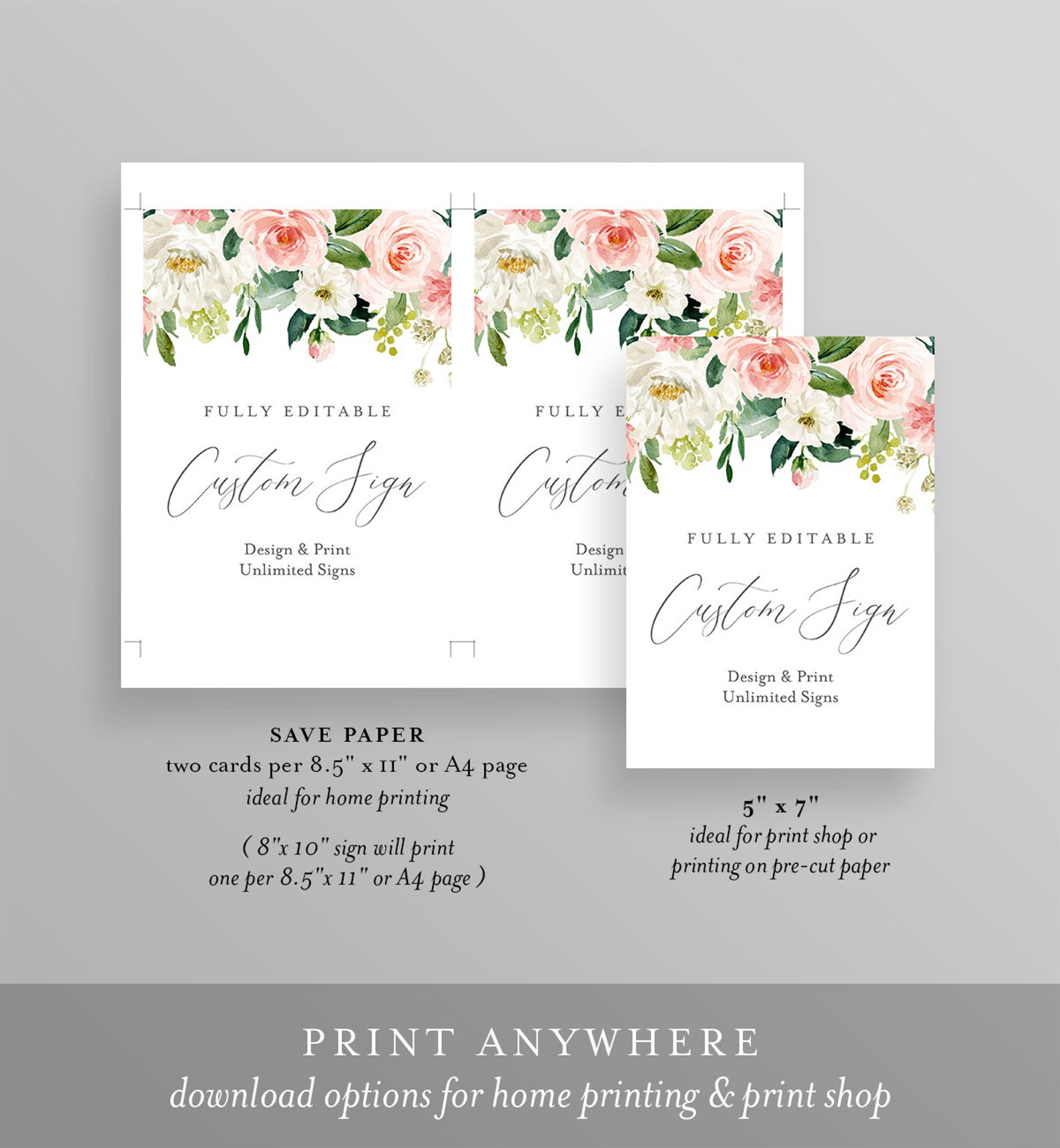 Wedding Sign Template INSTANT DOWNLOAD Self-editing - Etsy