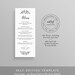 Rustic Laurel Menu Template Printable Minimalist & Simple - Etsy
