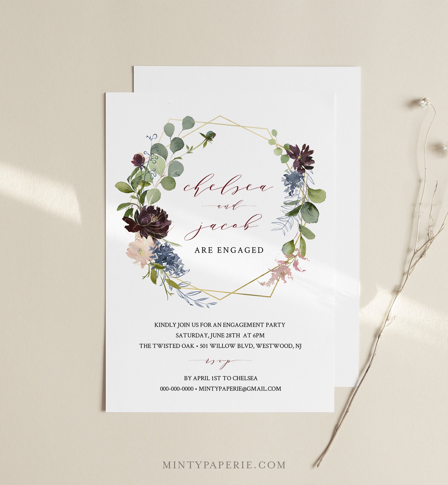 Engagement Party Invitation INSTANT DOWNLOAD 100% Editable | Etsy New ...