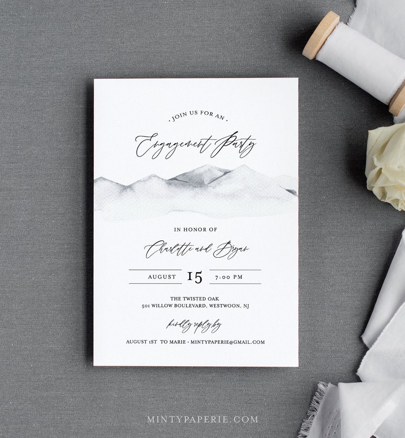Engagement Party Invitation Rustic Mountain INSTANT | Etsy