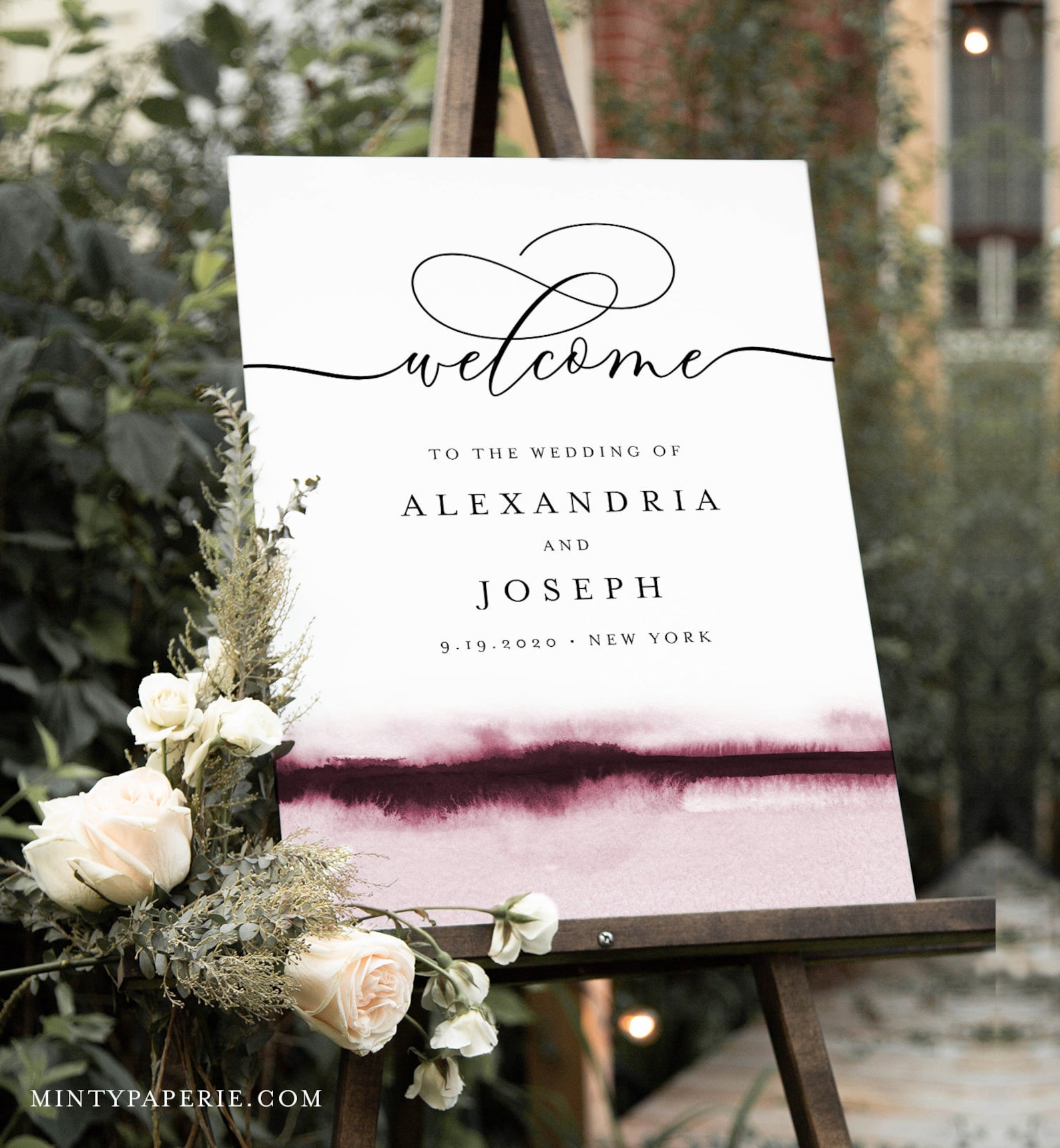 Watercolor Welcome Sign Printable Minimalist Modern Wedding - Etsy