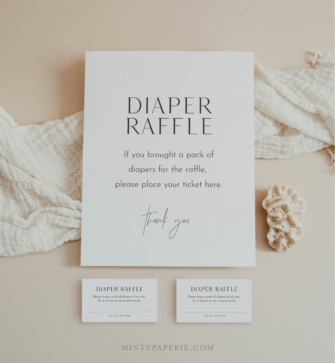 Diaper Raffle Game Printable Minimalist Baby Shower Game - Etsy