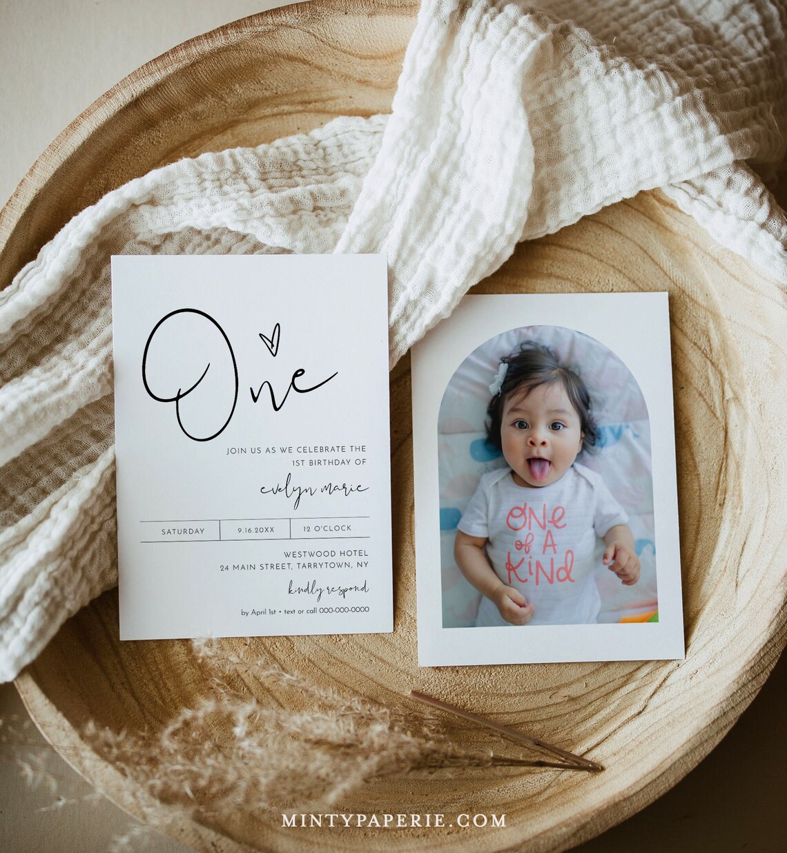 1st Birthday Party Invitation One Birthday Invite - Etsy