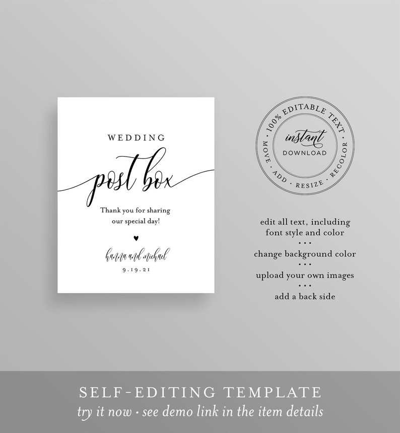 Wedding Post Box Sign Wedding Card Sign Minimalist Modern - Etsy