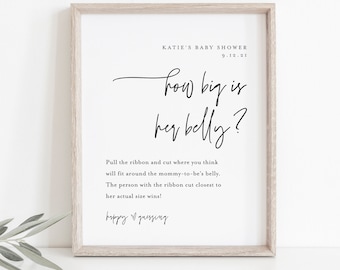 Guess the Size of Mom's Belly Game, Cut the String Shower Game, Mom's ...