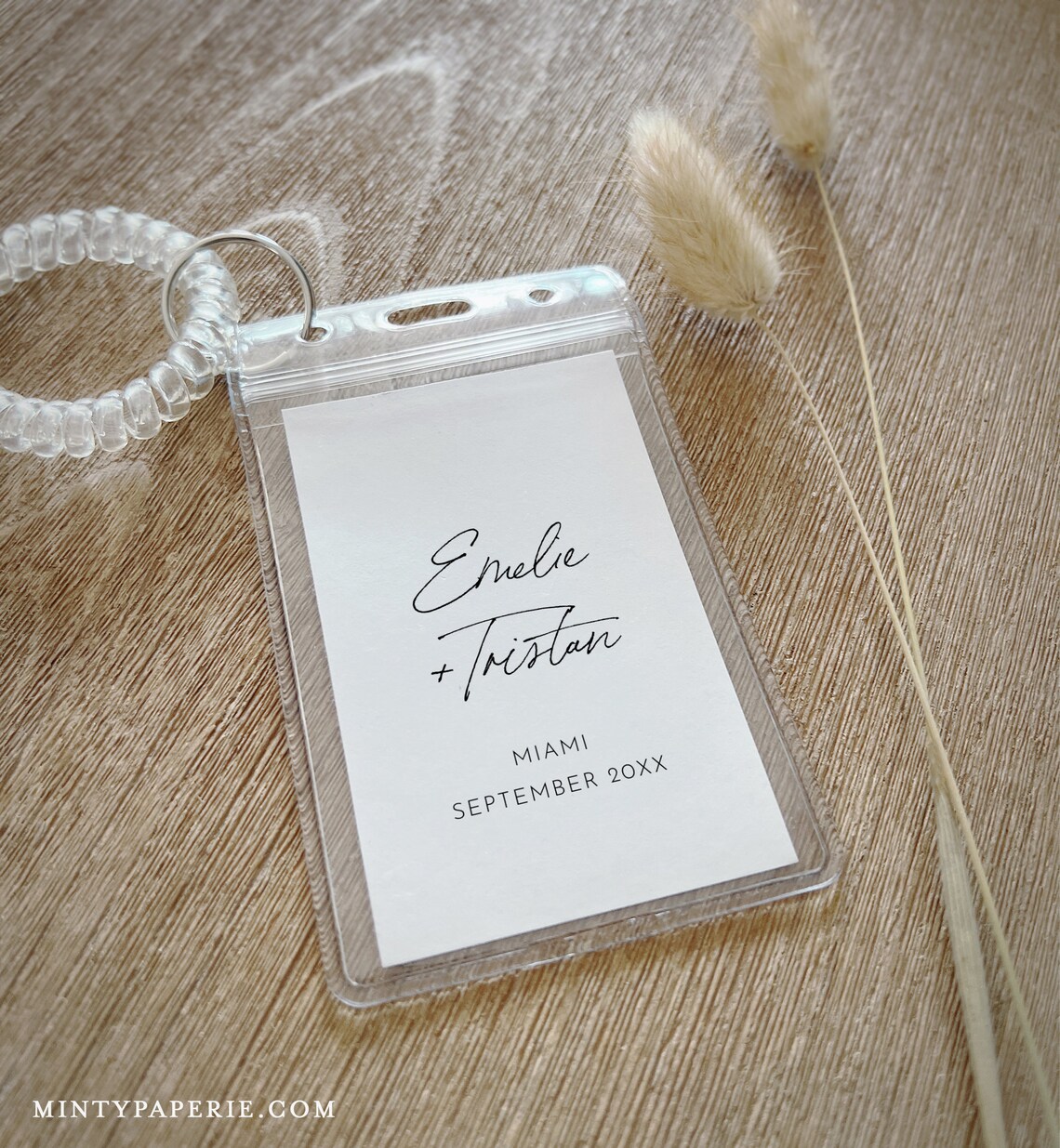 Room Key Card Tag Template, Printable Modern Key Card Pocket ...