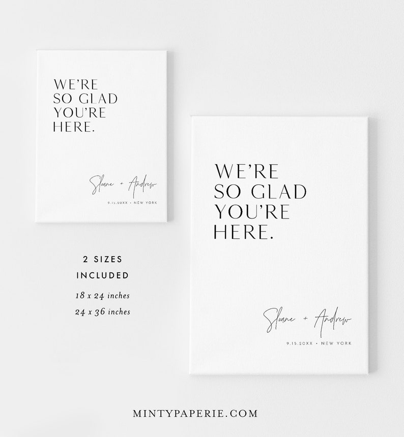 Modern Welcome Sign We're so Glad You're Here - Etsy