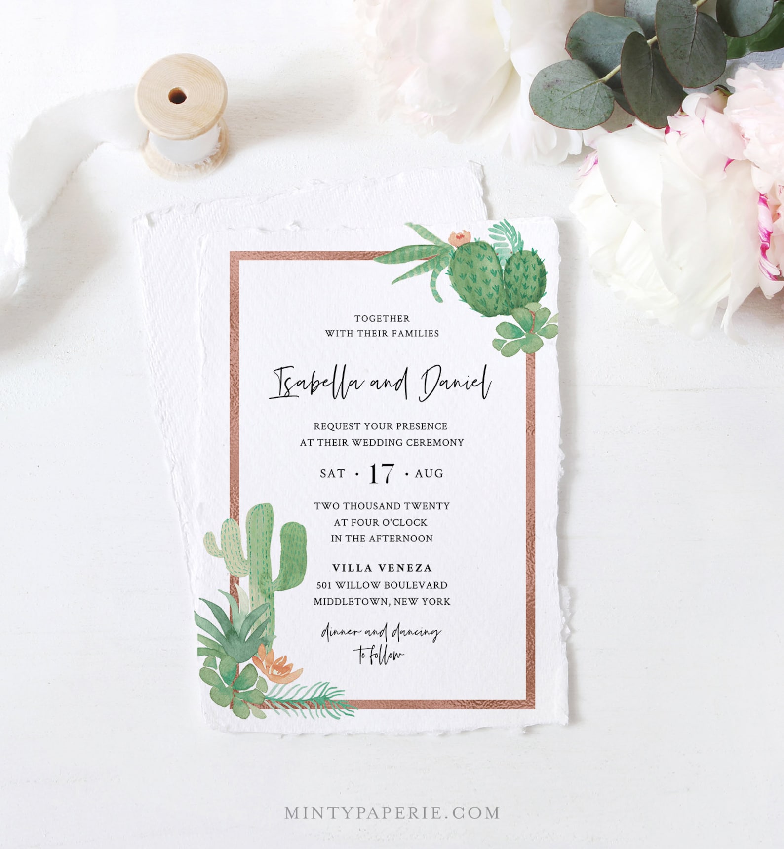 Succulent Wedding Invitation Set Template INSTANT DOWNLOAD - Etsy