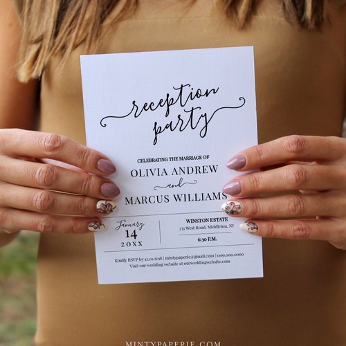Reception Party Invitation Template Wedding Reception - Etsy
