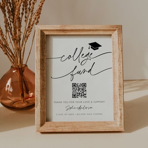 College Fund Sign, Venmo Future College Donation, Graduation Fund Gift ...