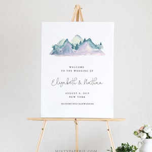 Mountain Welcome Sign Template, Wedding, Bridal Shower, Baby Shower ...