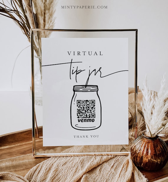 Virtual Tip Jar Sign Tip Your Bartender Venmo Tip Sign - Etsy