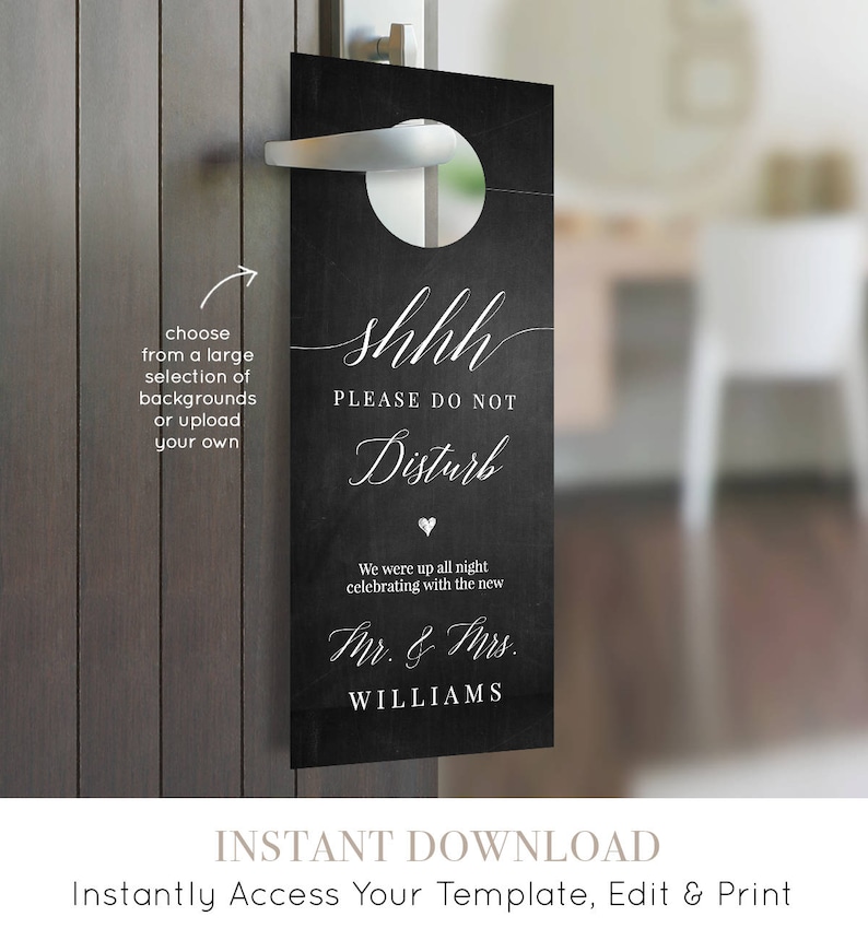 Door Hanger Template Wedding Welcome Letter / Note Printable - Etsy