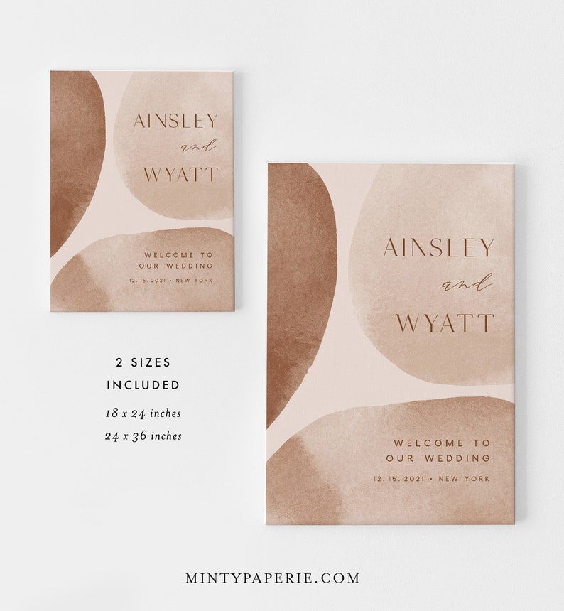Earthy Welcome Sign Printable Abstract Art Wedding Modern - Etsy