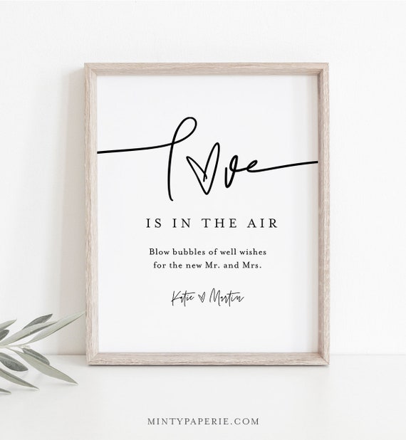 Bubbles Send off Sign Wedding Bubbles Sign Love is in the | Etsy