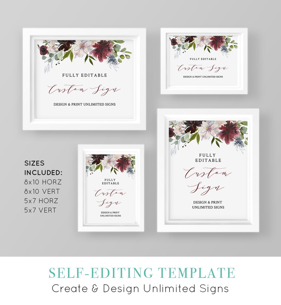 Custom Wedding Sign Template Self-editing Template Create | Etsy