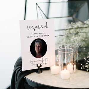 Reserved Seating, in Loving Memory Sign, Minimalist Wedding Memorial ...