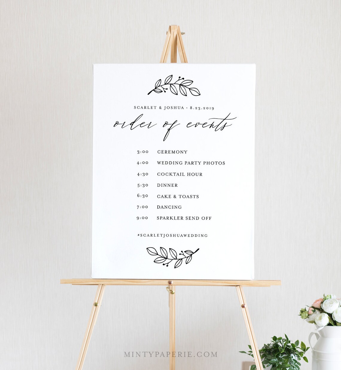 Order of Events Sign, Wedding Welcome Sign, INSTANT DOWNLOAD, 100% ...