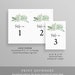 Succulent Table Number Card Template, Printable Greenery Wedding Table ...