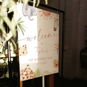 Safari Welcome Sign Template, Printable Birthday, Baby Shower Welcome ...