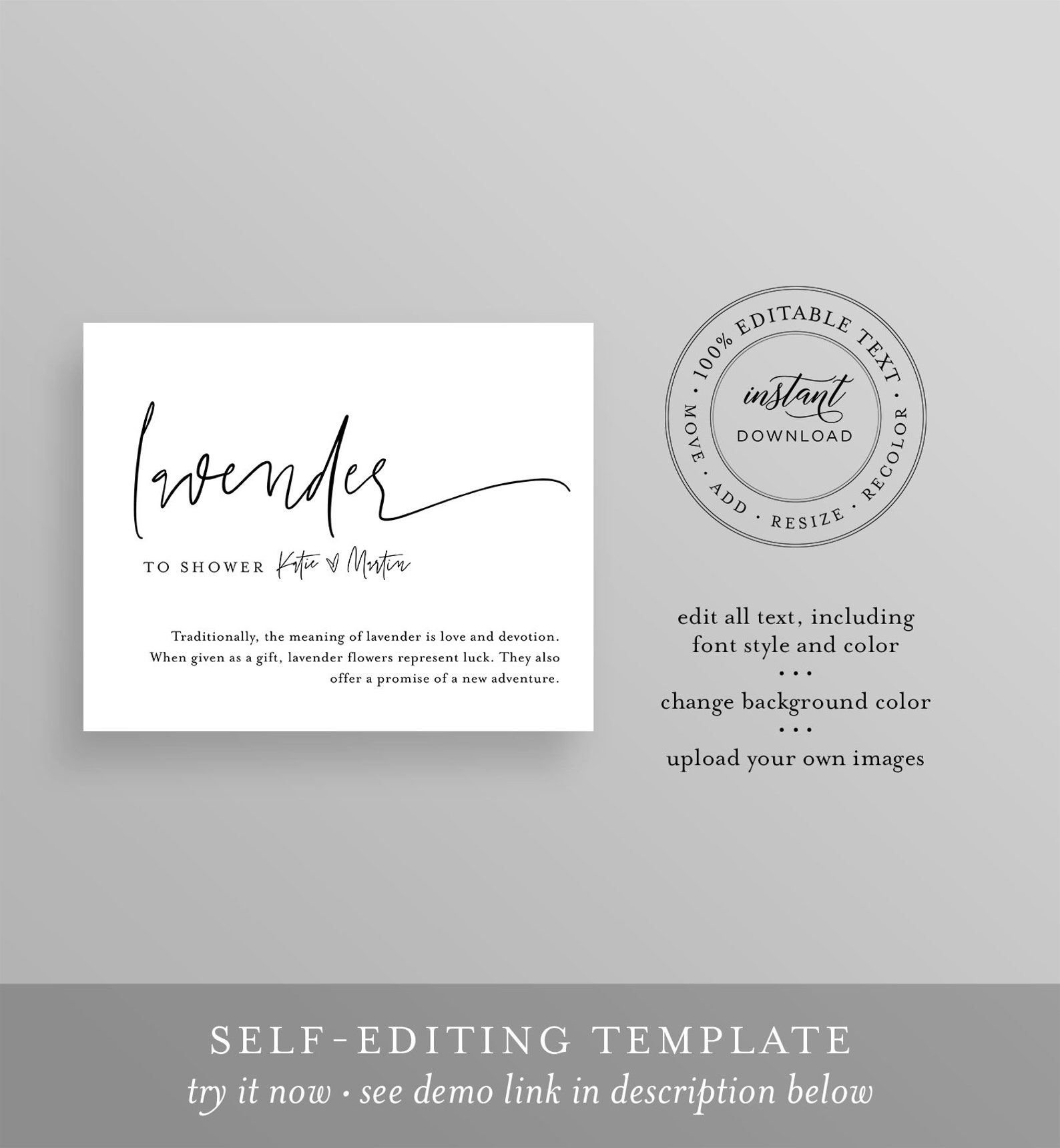 Lavender Toss Sign, INSTANT DOWNLOAD, Editable Template, Printable ...