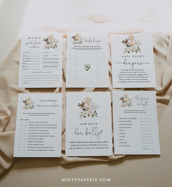 Cute Animals Baby Shower Game Bundle Safari Baby Shower 100% | Etsy